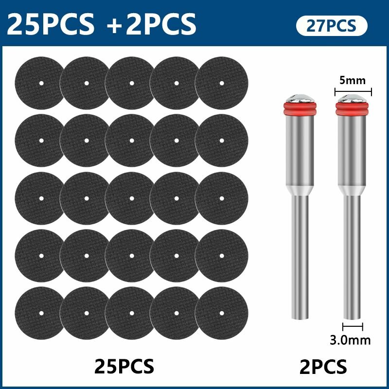 Набор отрезных дисков XCAN для гравера с держателями 3мм, 27 шт.