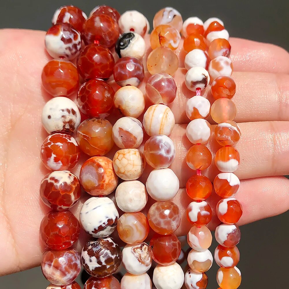 Граненые бусины из оранжевого агата GMB724 6/8/10/12 мм 4mm 91pcs beads