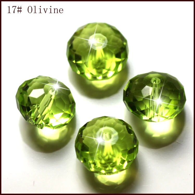 Хрустальные бусины olivine изумрудные 50 шт.