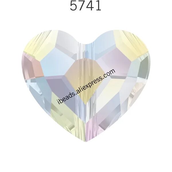 Сердечко хрустальное 8 мм, Crystal 001 AB, 5741