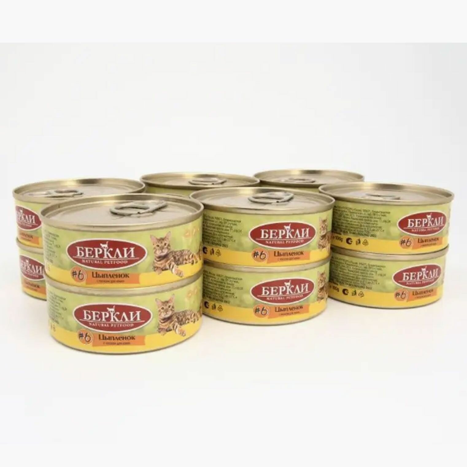 Беркли №6 цыпленок с лососем корм для кошек консервированный 100гх12 банок