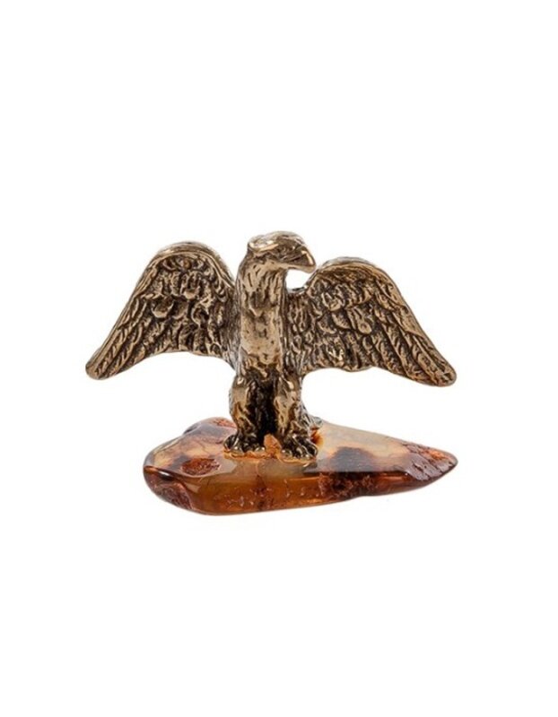 Фигурка Орел горный из латуни и янтаря LY-360302