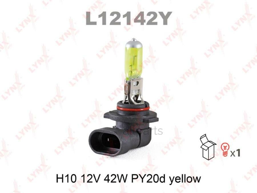 LYNXAUTO L12142Y Лампа 12V H10 42W PY20d LYNXauto Yellow 1 шт. картон L12142Y