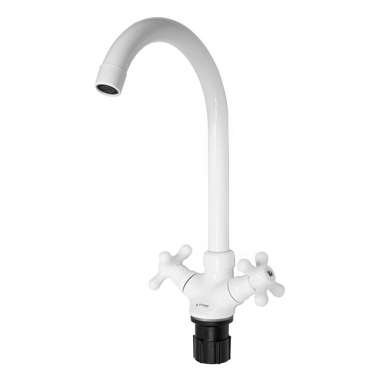 Смеситель для кухни, металлокерамика, из высокопрочного АБС пластика, ручка , цвет БЕЛЫЙ,