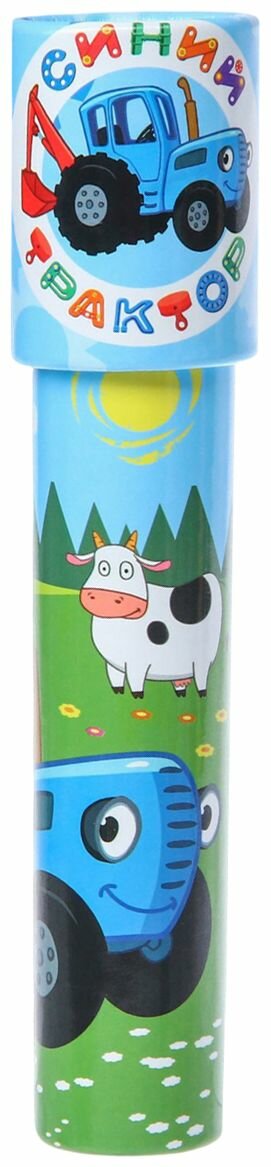 Калейдоскоп "Синий трактор", детская игрушка с меняющимися узорами, оптический прибор-игрушка, развиваем воображение, 21 см