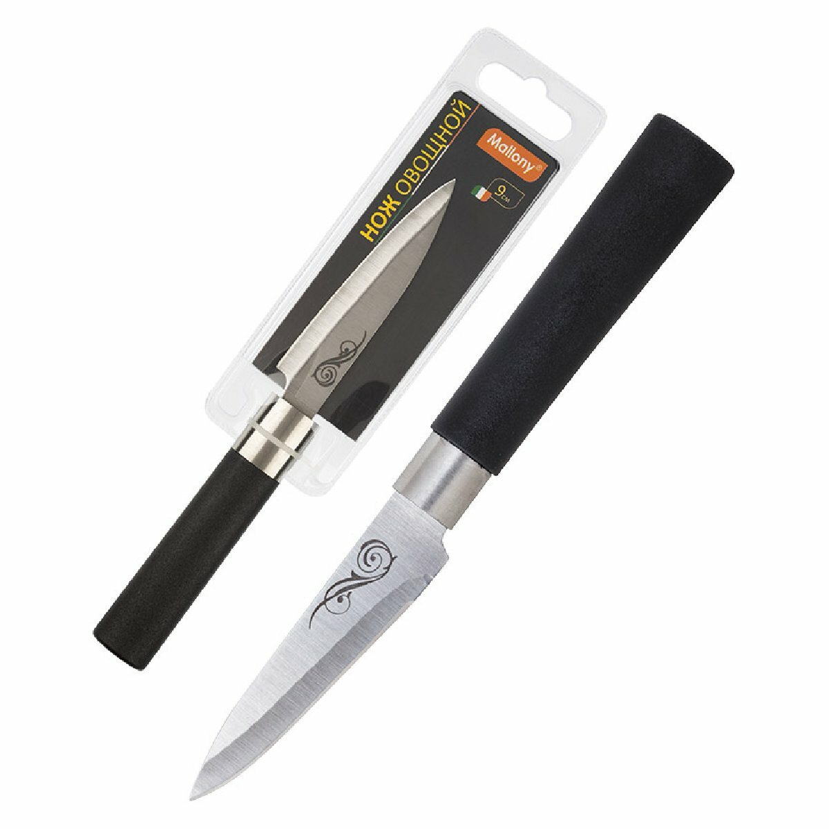 Нож с пластиковой рукояткой MAL-07P для овощей, 9 см (985377)