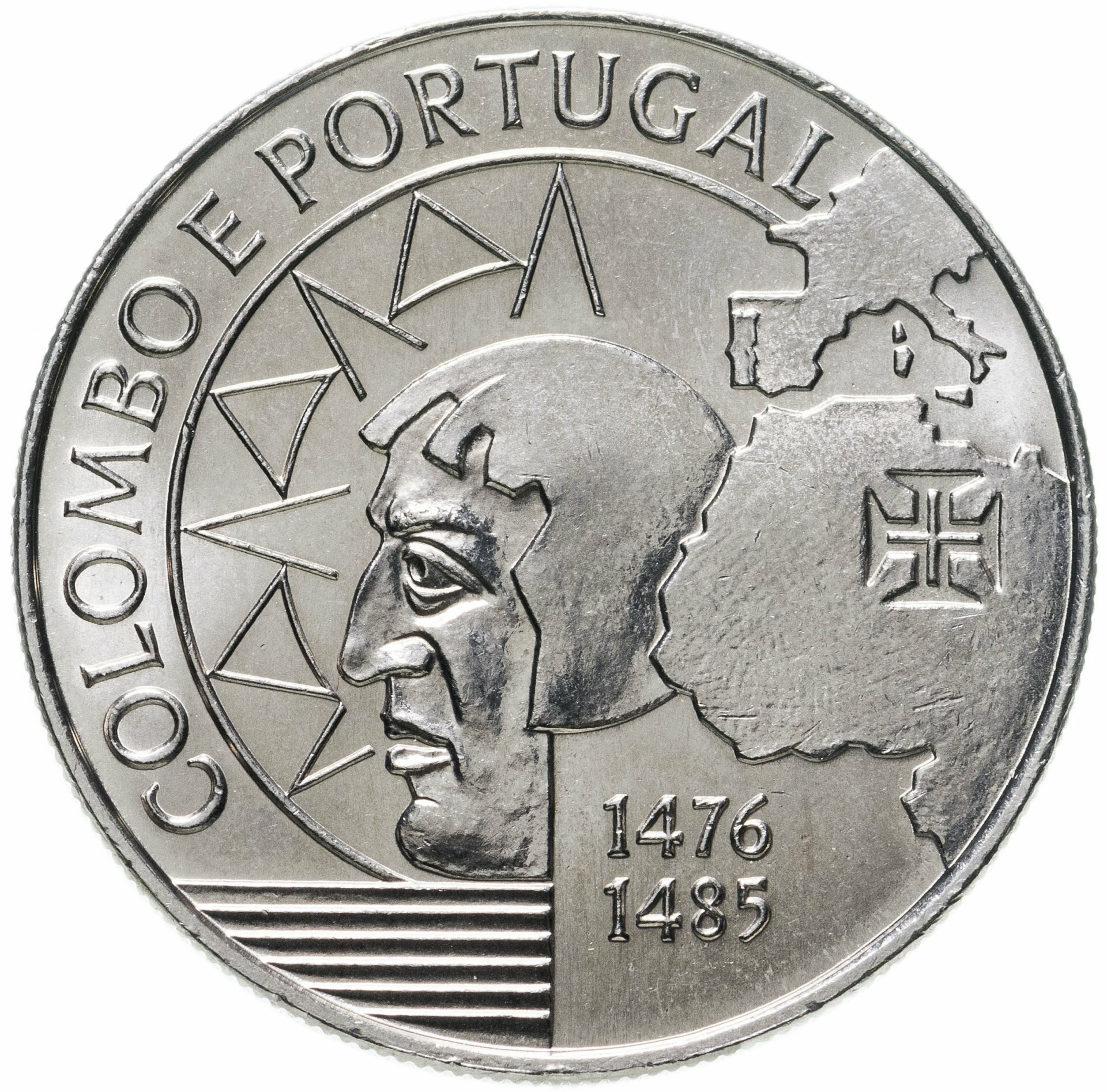 Португалия 200 эскудо escudos 1991 "Христофор Колумб в Португалии", Мельхиор медь-никель, в сохранности UNC