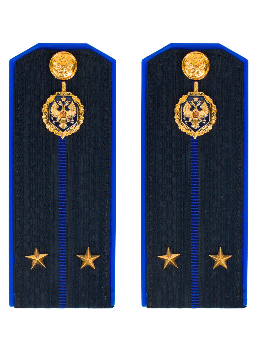 Погоны Фсб на куртку цвет синий Пластик, звание Лейтенант 14х5,5см