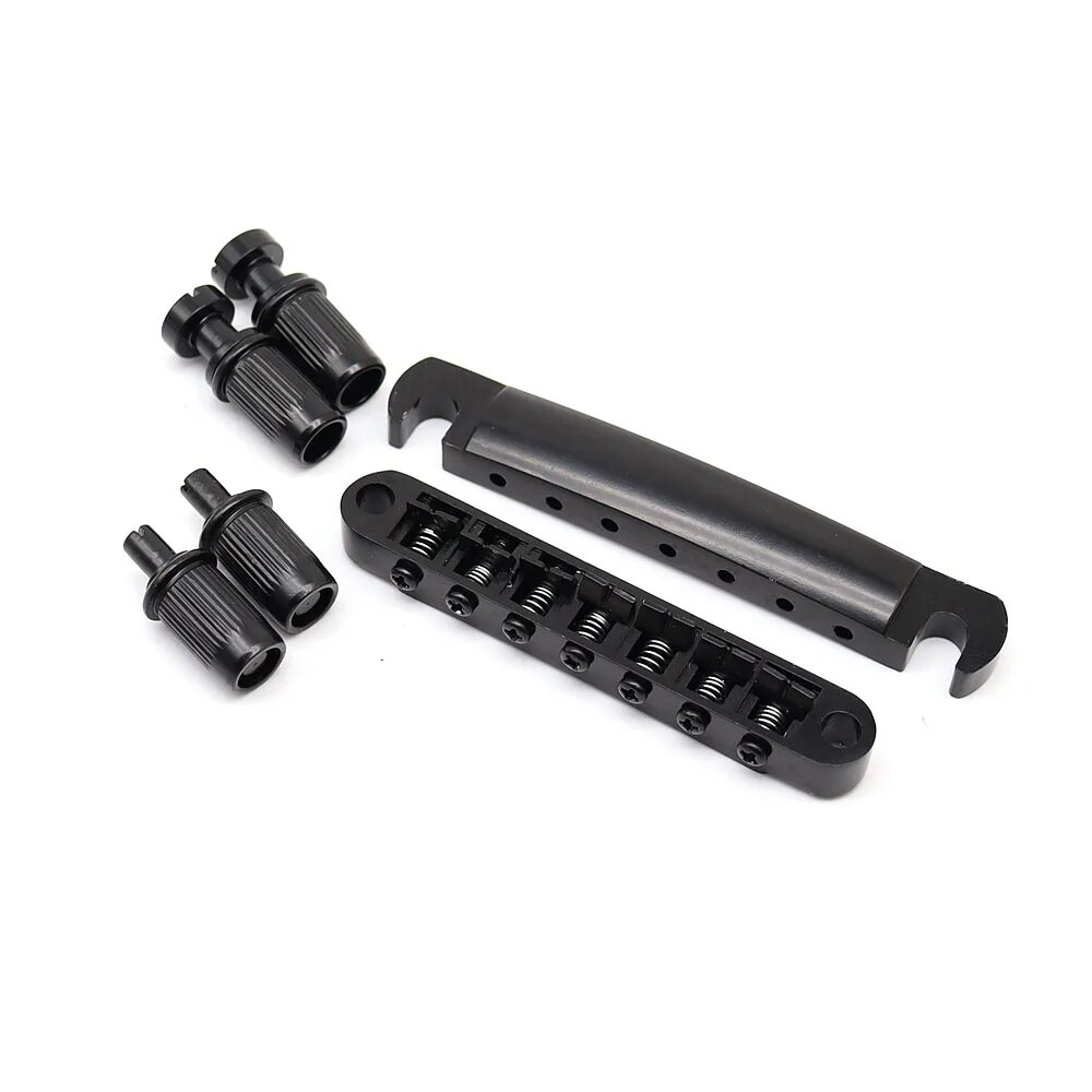 7-струнное седло для гитары Haody guitar Tune-o-Matic черное/серебристое Черный, Black