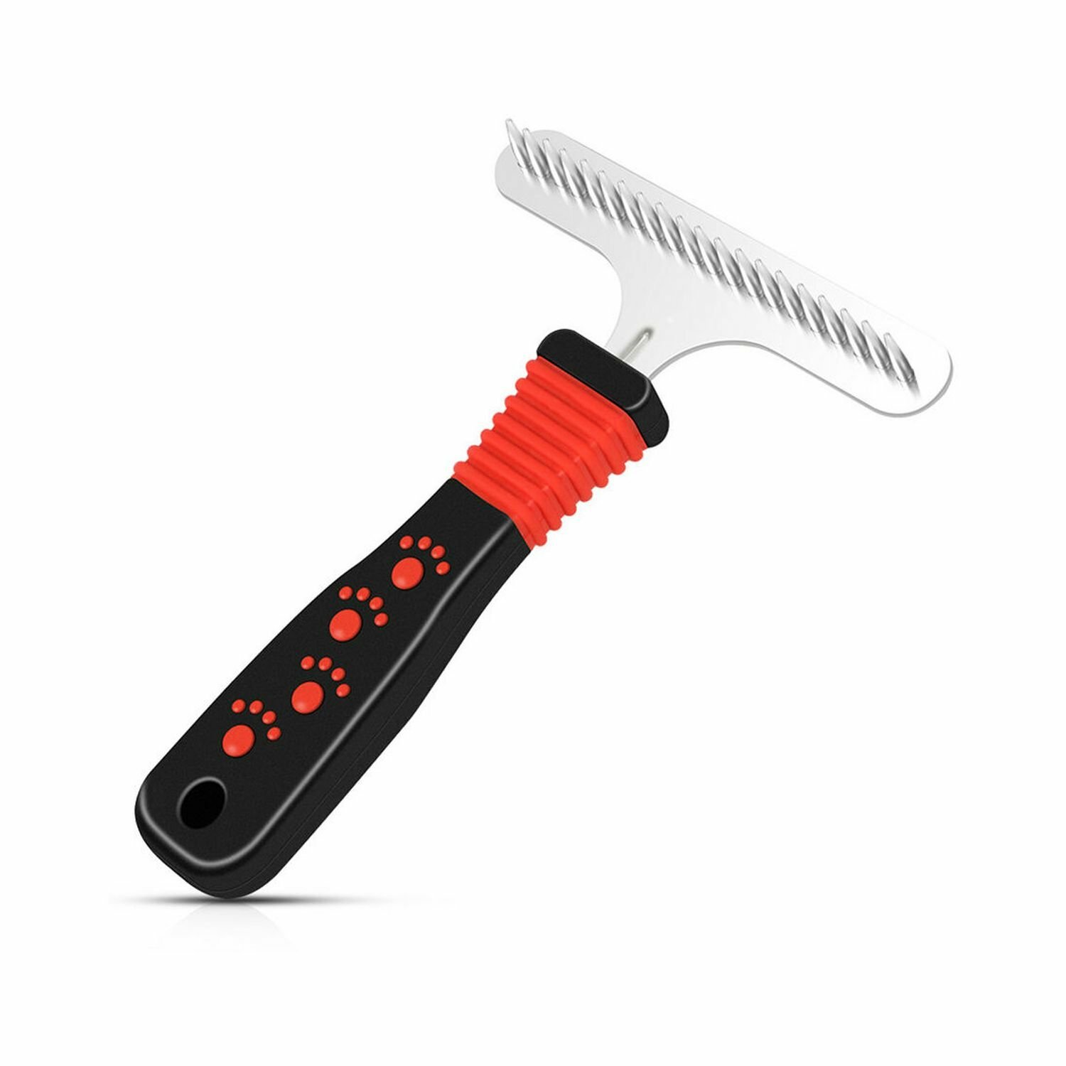 Расчёска-грабли для собак, металлическая, обрезиненная ручка, 20 зубцов