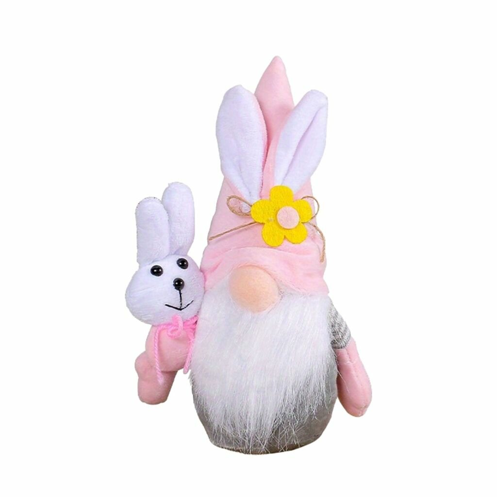 Пасхальный гном-кролик, кукла ручной работы, многоразовые украшения для дома, весенняя статуя, украшения, подарки детей