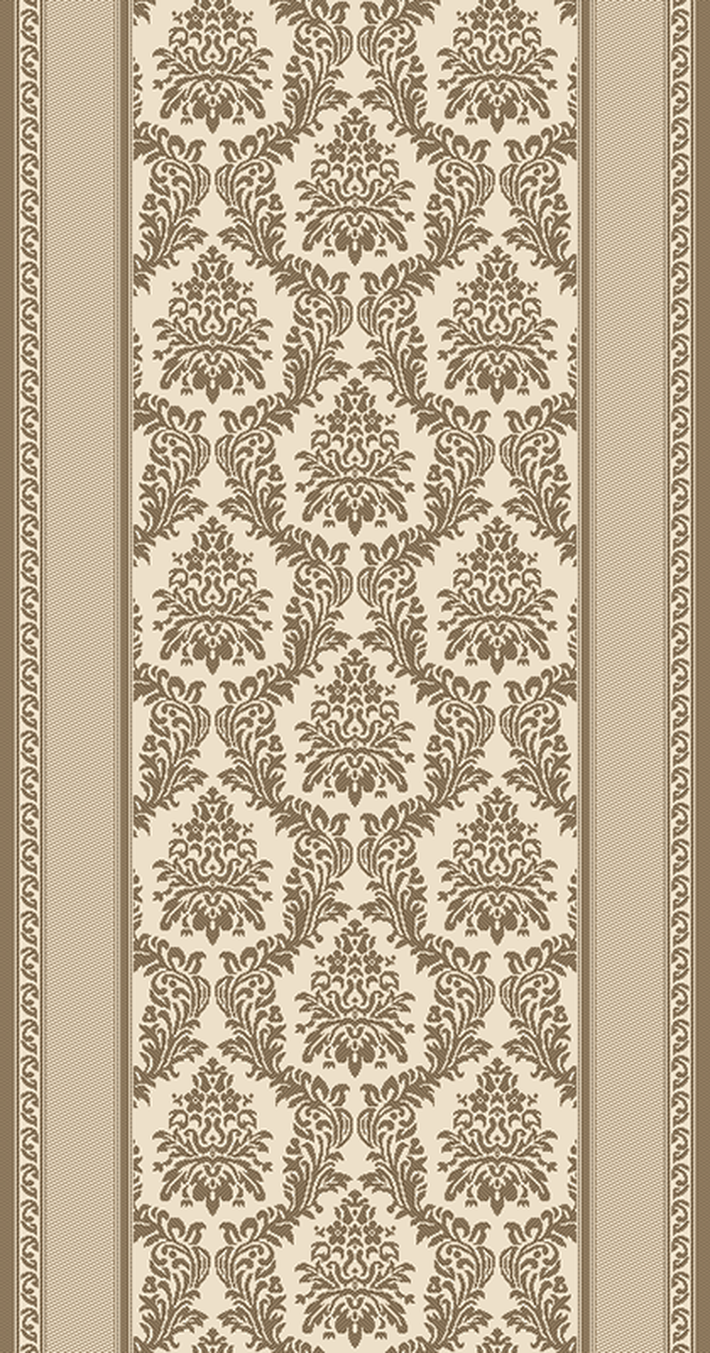 Ковровая дорожка, Рулон, Бежевый, Коричневый, Классический, на пол, в гостиную, спальню, в ассортименте (200 см. на 3000 см.)