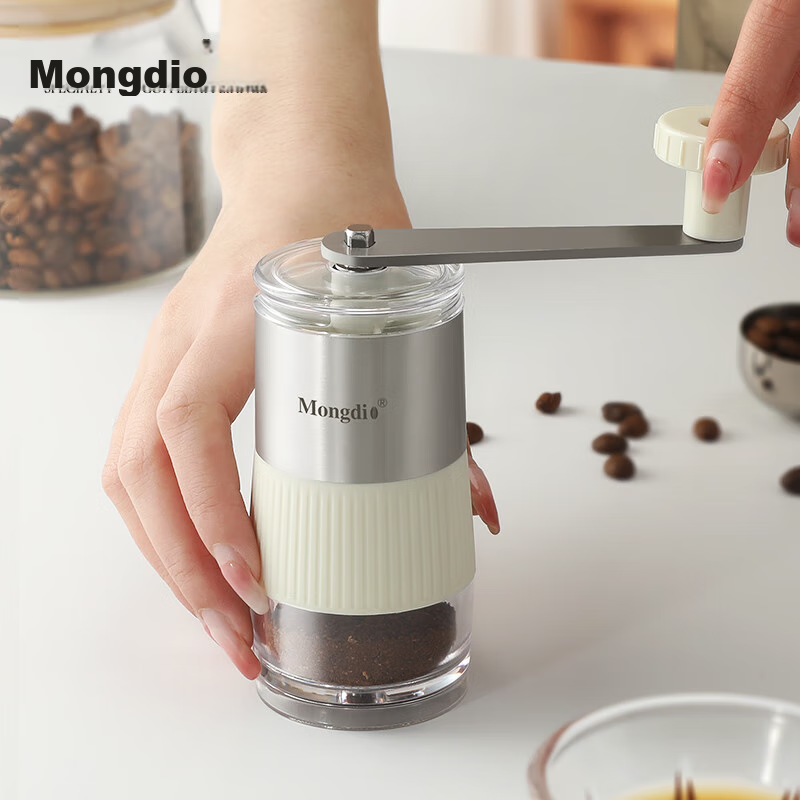 Mongdio Hand-Crank Coffee Grinder, Portable Mini Coffee Bean Grinder, Manual Powder Grinding Machine
