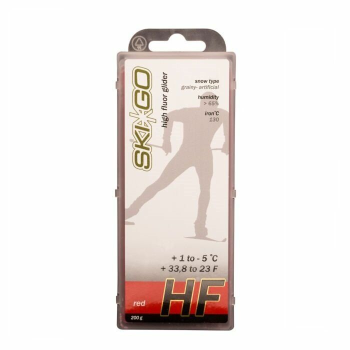 Парафин SKIGO HF Red (для ст. крупнозерн. и искус. снега) +1/-5 200гр,