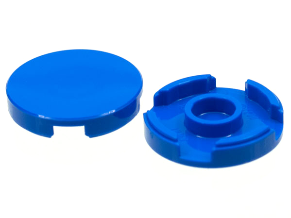 Tile, Round 2 x 2 with Bottom Stud Holder, 14769 Blue N