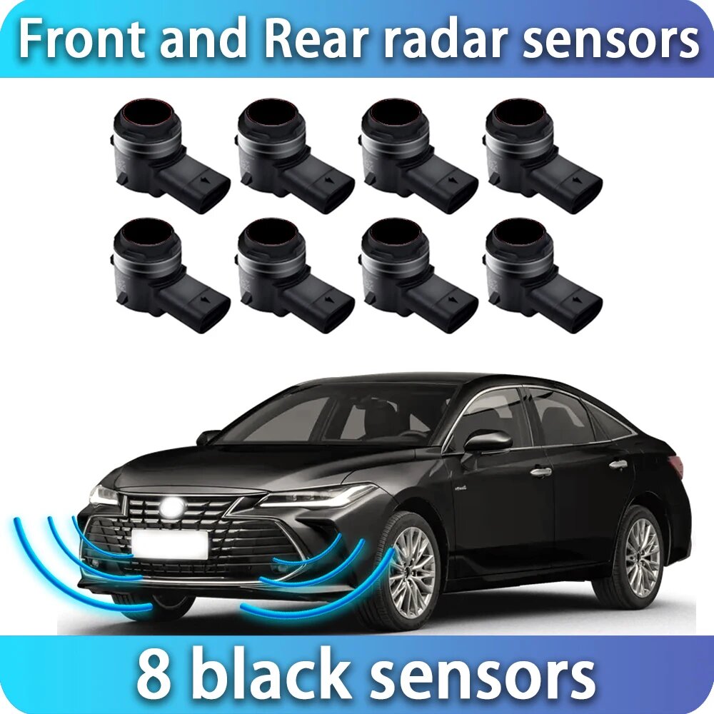 ZhuCamX реверсивный резервный радар, детектор зуммера, датчик парковки для Toyota 8 Black sensors
