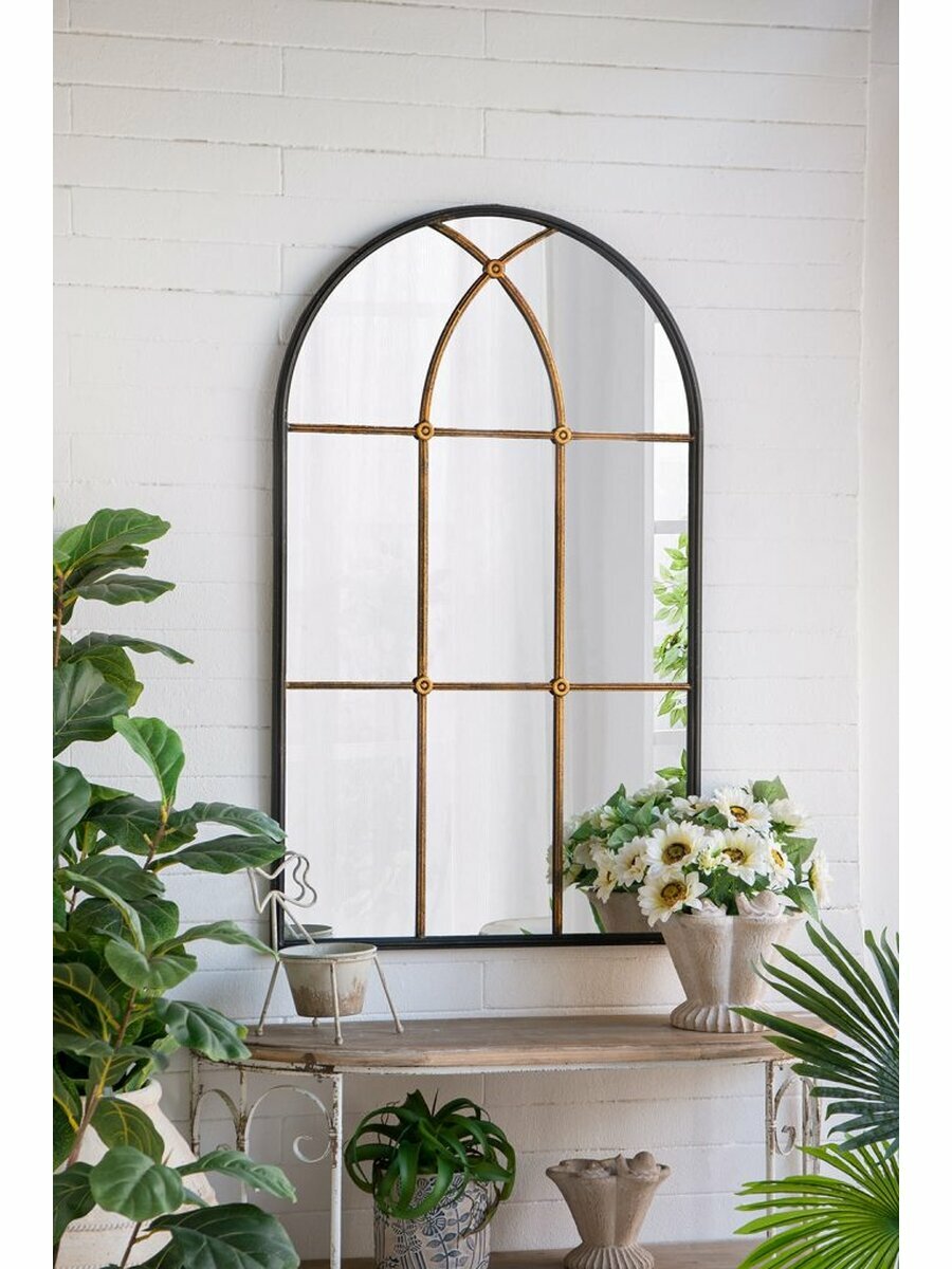 D6125-DS Зеркало настенное 72х3х120см, МДФ, железо, черный, Glasar