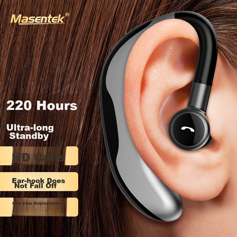 Masentek F600 Wireless Bluetooth Headphones, Single-Ear Design, Long Battery Life, High-Power, Excellent Sound Quality, Compatible with Calls, Hands-Free, Suitable for Driving, Delivery Riders, Compatible with Huawei And Xiaomi
