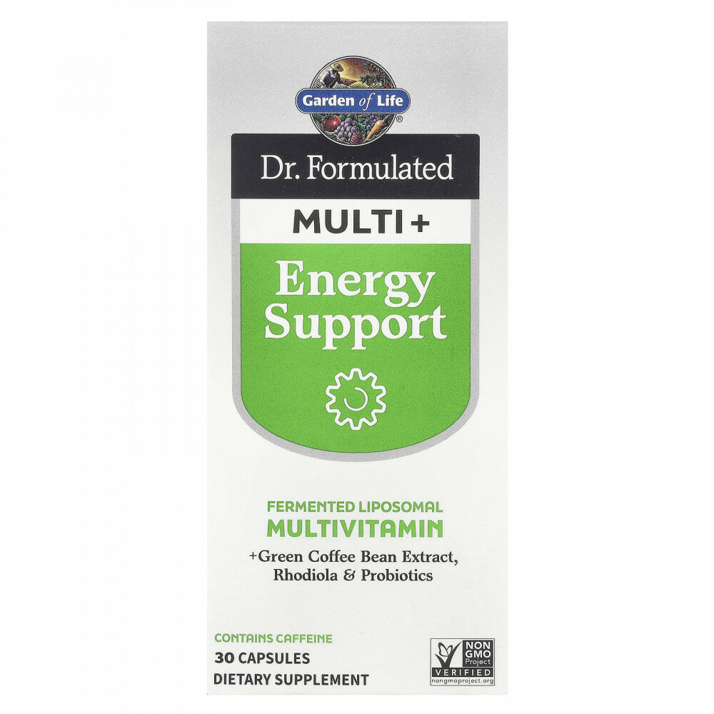 Garden of Life, Компания Dr. Formated Multi +, Energy Support, 30 капсул