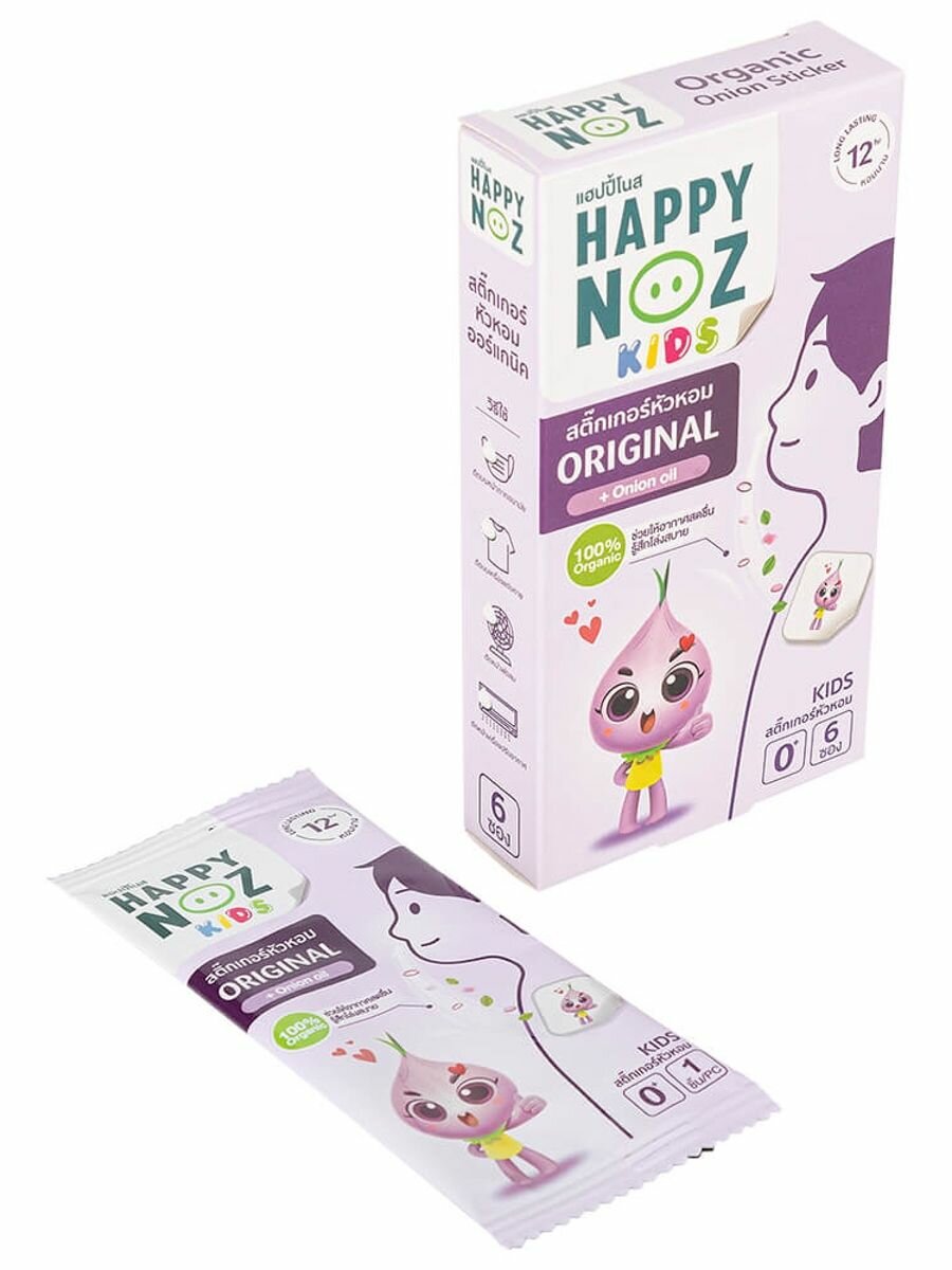Пластырь от заложенности носа с луковым маслом для детей Happy Noz, 6 шт