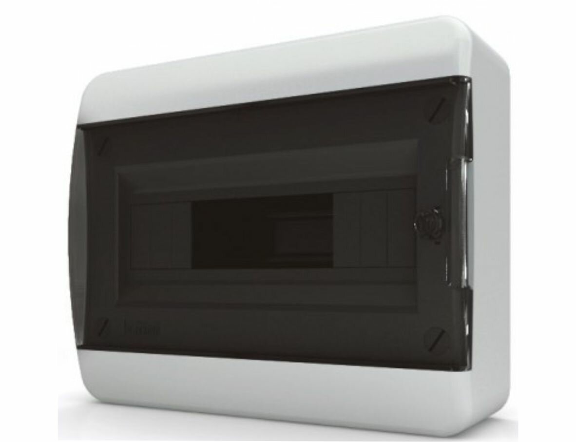 Щит электрический встраиваемый пластиковый 8 модулей прозрачная черная дверца IP41 Tekfor