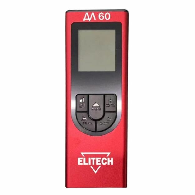 Дальномер лазерный ELITECH ДМ ДЛ 60 (0.02-60м, точность+- 2мм/м, аккумулятор встроенный Li-ion, USB, 0.05кг, блистер)