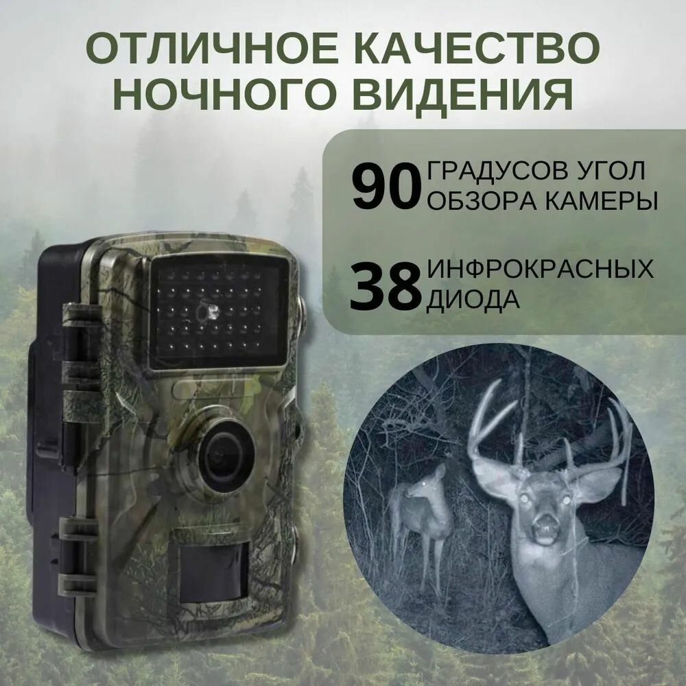 Фотоловушка M558, для охоты, ночная съемка, инфракрасная, 90° — фото 1