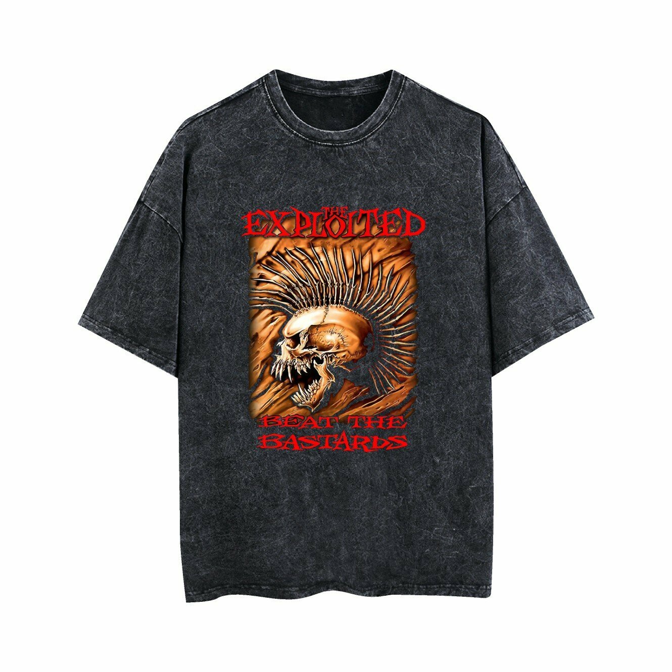 Ретро-футболка The Exploited Beat The Bastards Vintage Черный ретро-костюм с коротким рукавом