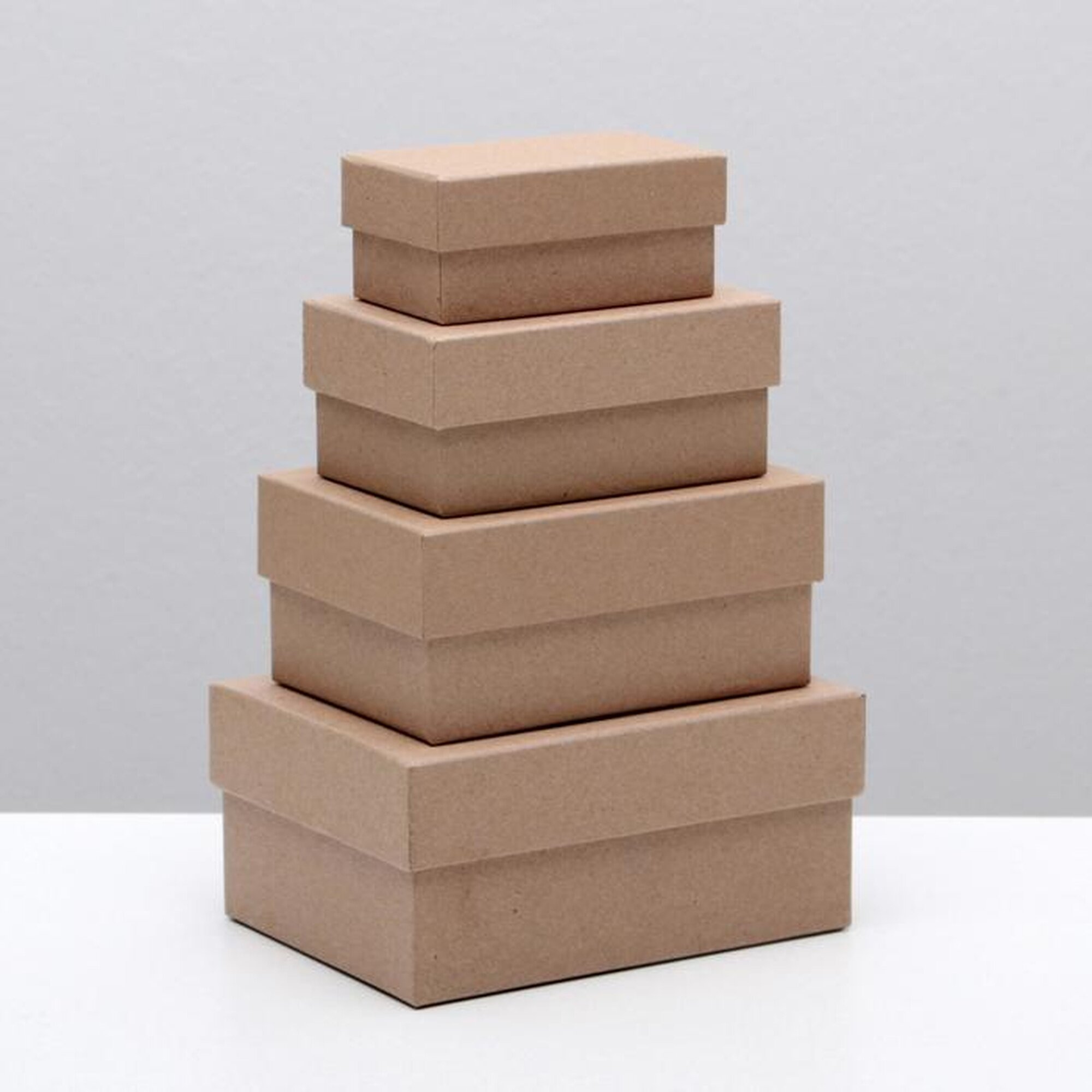 Подарочные коробки 4 в 1 «Крафт однотонный», 15 × 11 × 7 - 9×5×4 см