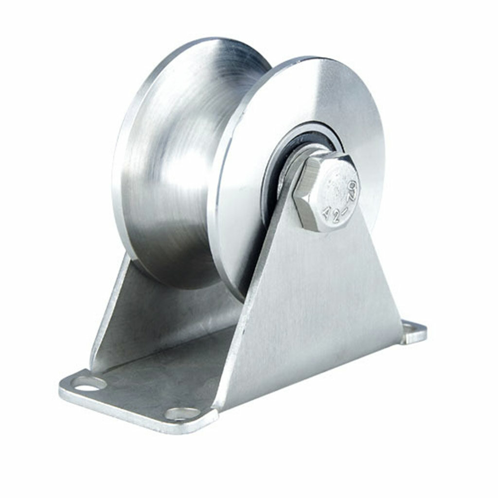 Роликовый скользящий дорожный ролик U-образный шкив из нержавеющей стали, прочный подъемный кран для раздвижных ворот, простая установка, трос