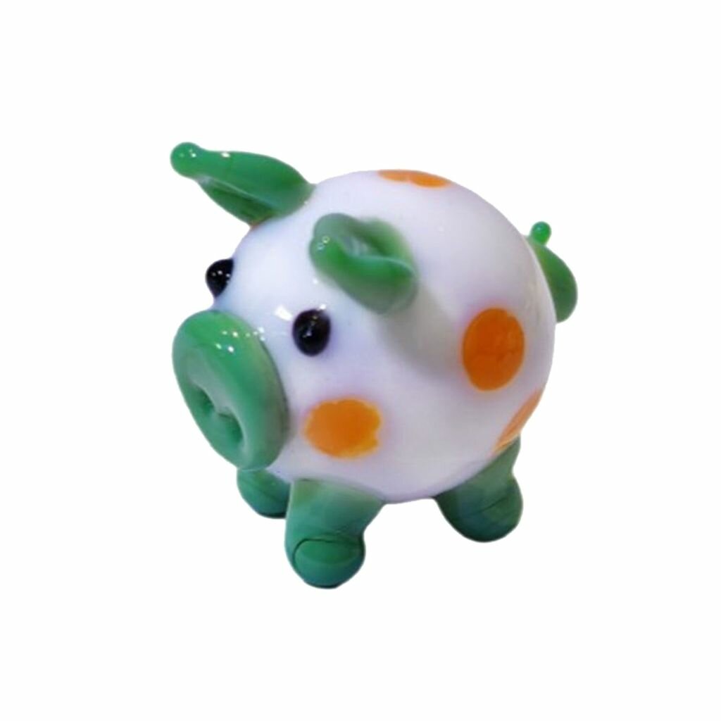 Симпатичная Глазированная Мини-Копилка Ручной Работы С Украшением В Виде Поросенка-Зеленый