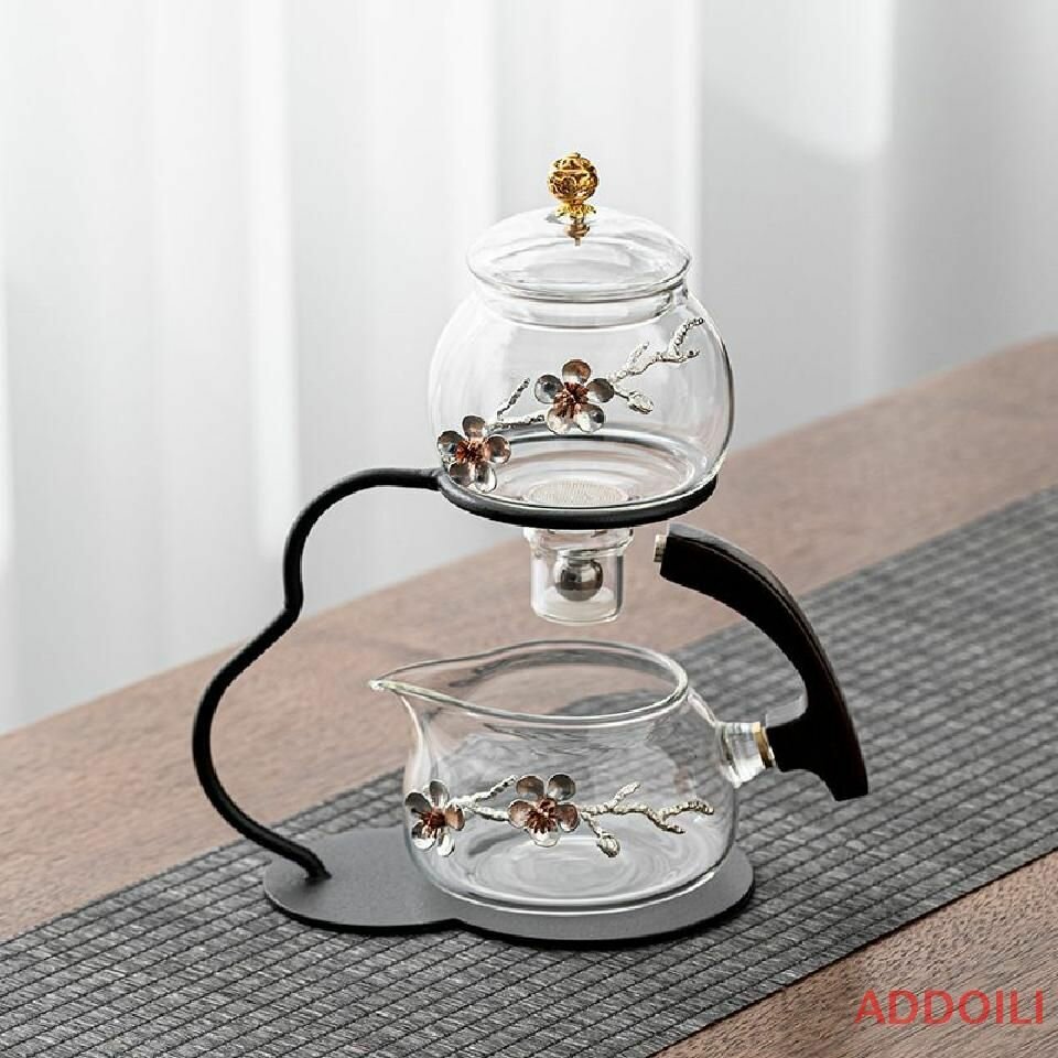 Стеклянный Чайник С Цветами Сливы, Магнитный Автоматический Термостойкий Чайник, Можно Отапливать Электричеством