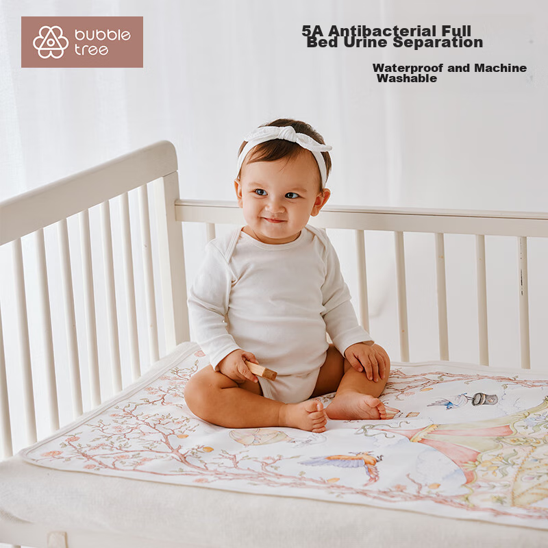 BUBBLE TREE Baby Diaper Pad, Newborn Waterproof Breathable Washable, Large Size Children's Nursing Bed Mat, 120*60cm