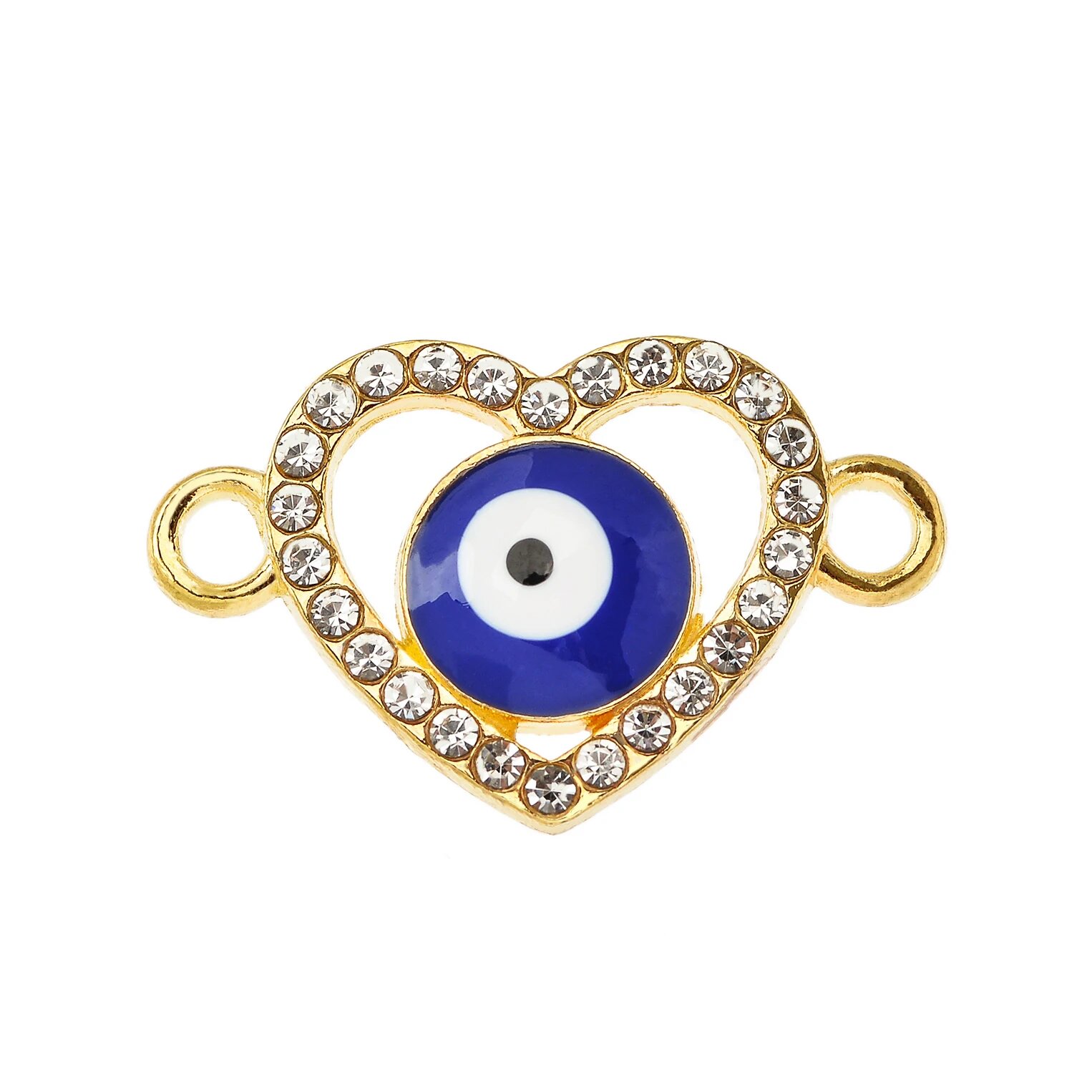 Набор из 10 золотистых подвесок с глазами демона Peixin Темно-синий, 10pcs