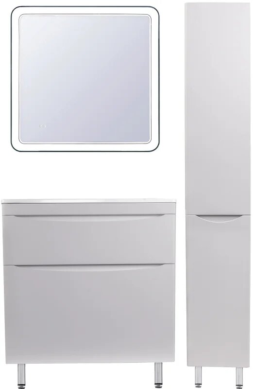 Пенал универсальный Style line Бергамо 30 с корзиной, Люкс антискрейтч белый (петли справа)