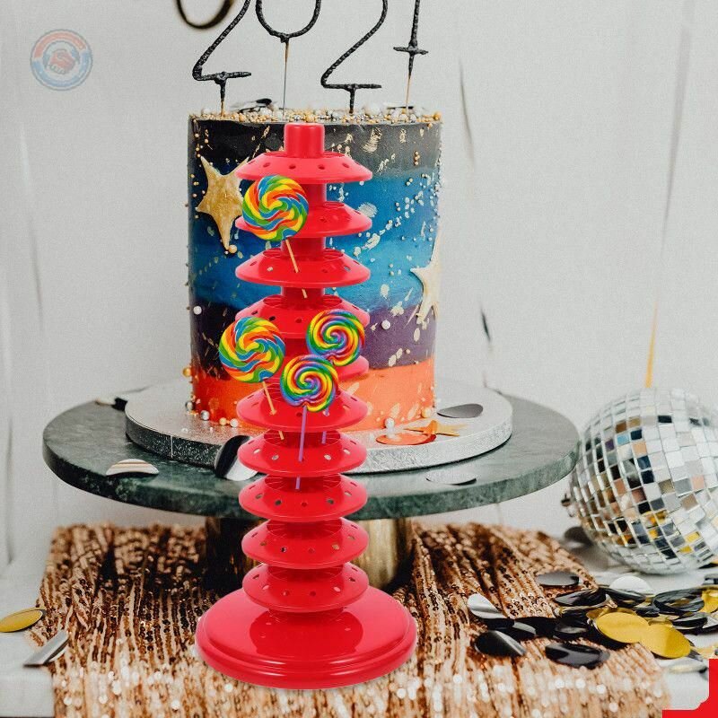 Держатель для леденцов Chupa Chups, красная подставка для конфет, многоуровневая витрина для вечеринок и магазина, удобное хранение с регулируемыми ярусами