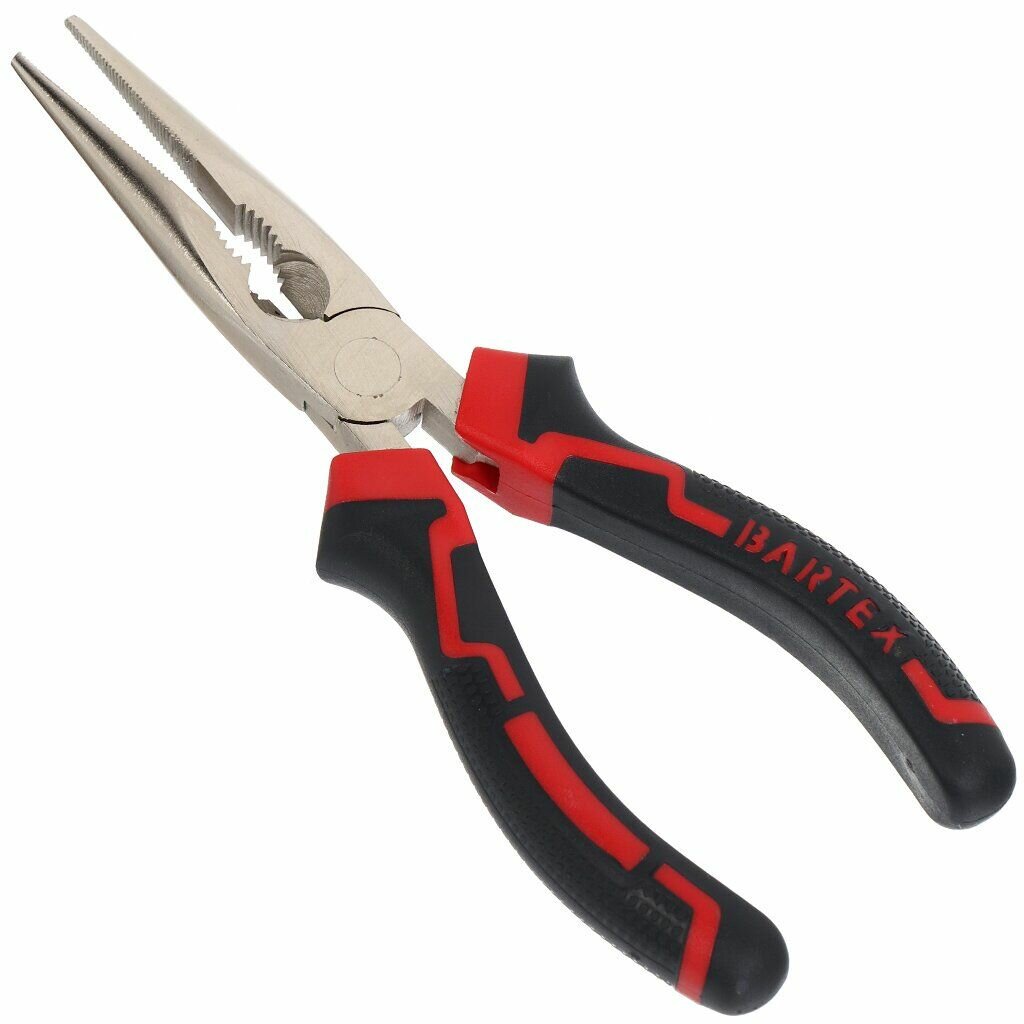 Тонкогубцы 180 мм, прямые, углеродистая сталь, Bartex, Профи, 909017.1222