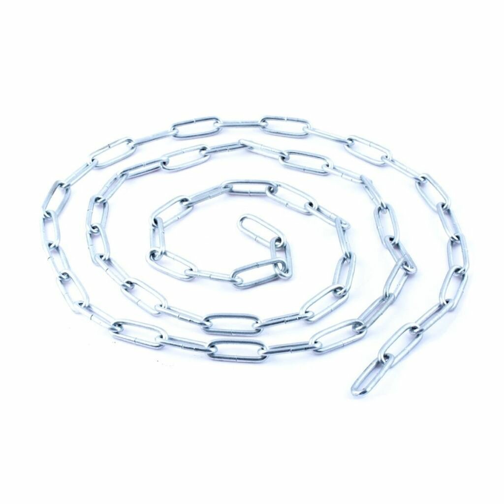 Цепь сварная длиннозвенная, белый цинк, DIN763, диаметр 4х5 м, 261640