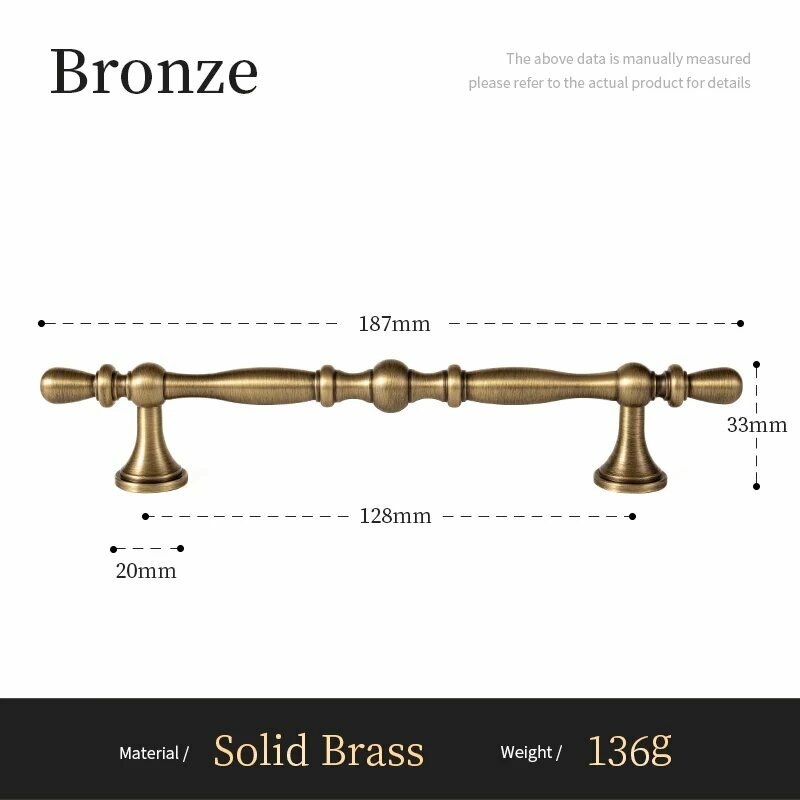 Антикварные латунные мебельные ручки, кухонные шкафы, ручки, аксессуары, ручка для гардероба и ящика, бронзовые ручки в стиле ретро, Pitch-row-128mm