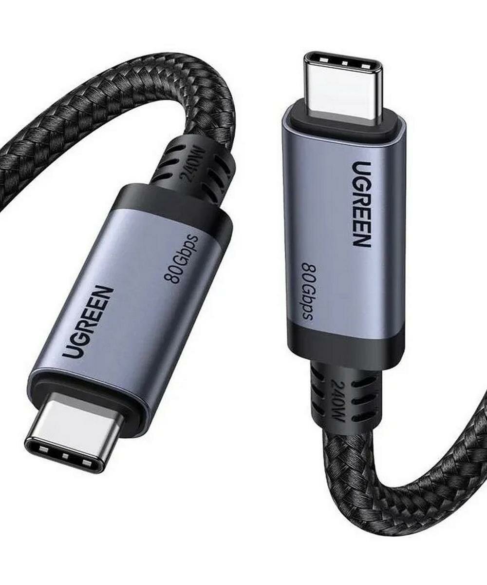 Кабель UGREEN L706 (65383) 240W 1м Серый Type-C RU