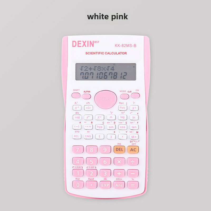 Научный калькулятор 82ms цветной с двенадцатизначным дисплеем для образования бело-розовый