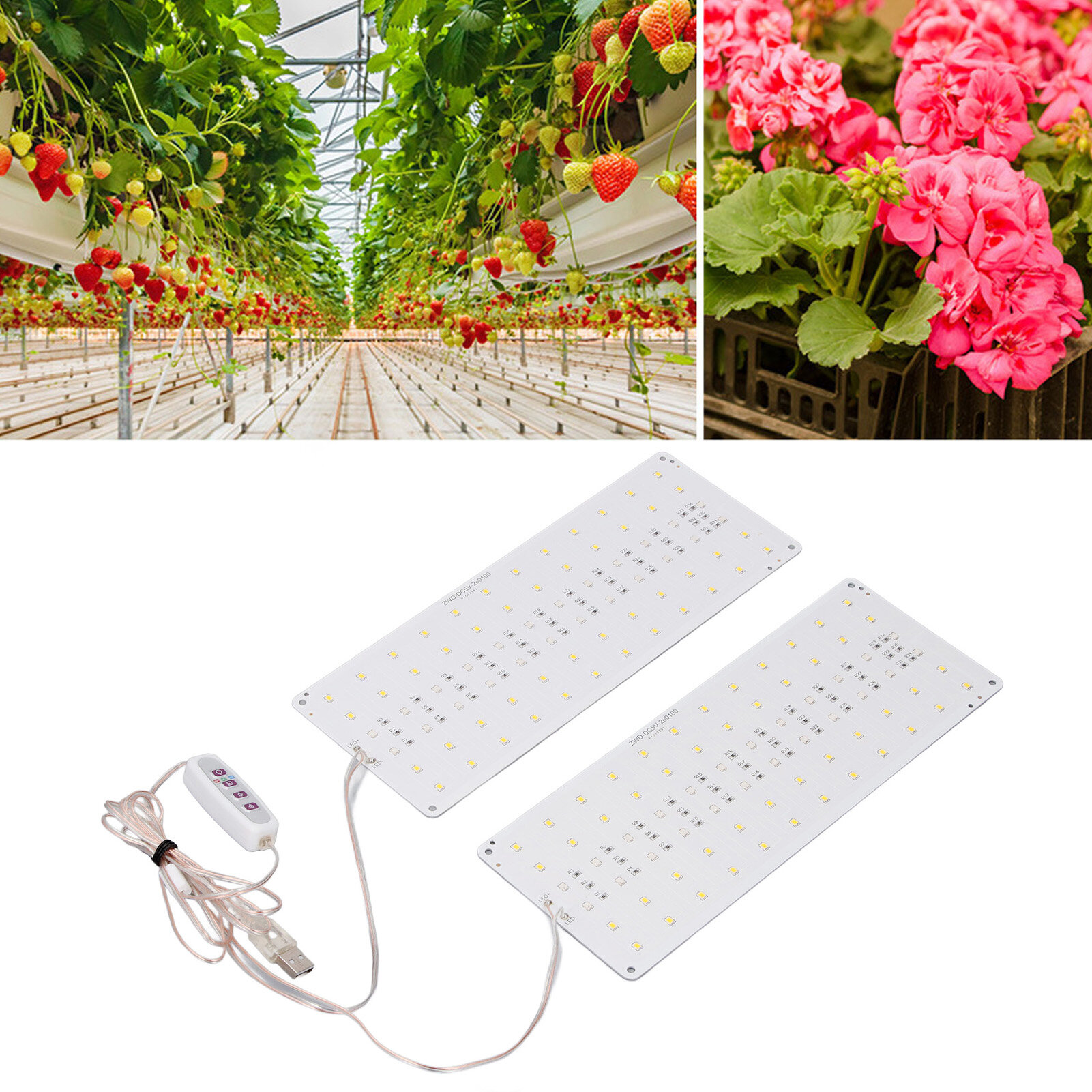Подсветка для растений под шкафом, полноспектральная, регулируемая, светодиодная, для помещений, лампа для роста растений, 8H 12H 16H, синхронизация, USB 5 В, для теплиц, двойная головка