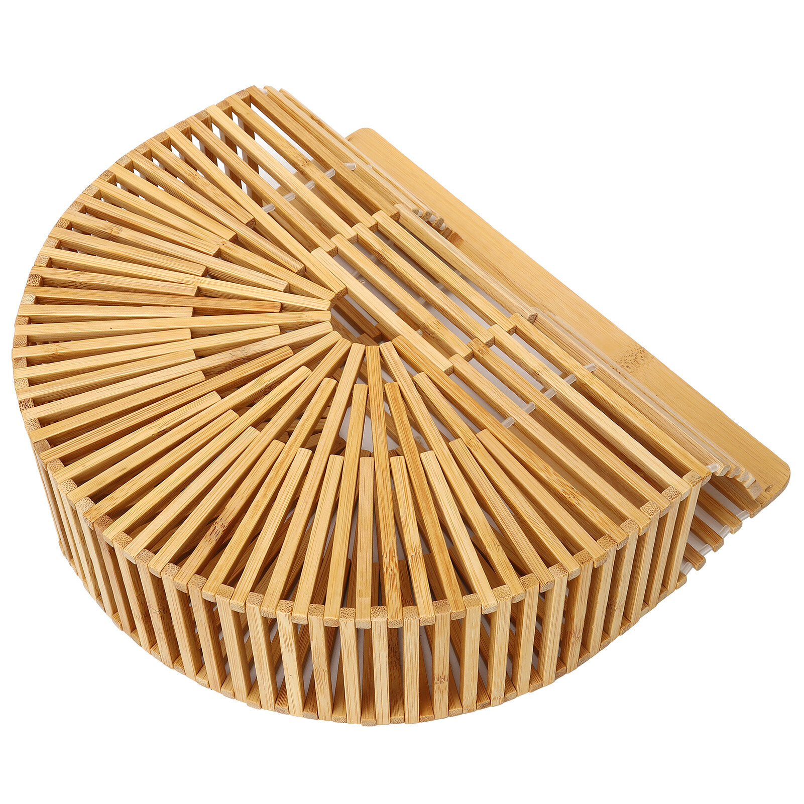 Винтажная бамбуковая сумка женская полукруглая плетеная сумка полая пляжная сумка для лета