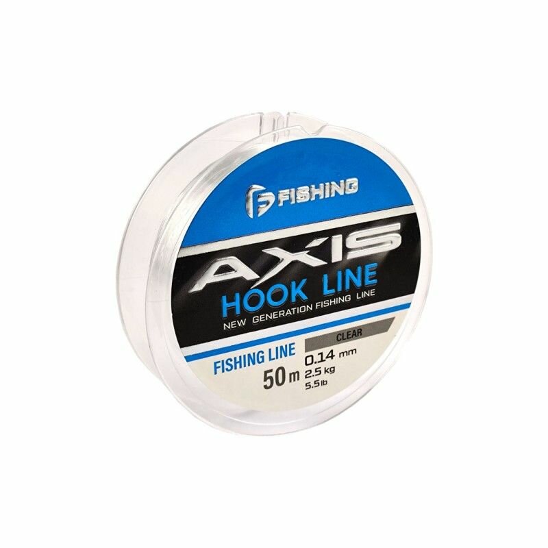 F-FISHING Леска Axis Hook Line Clear 50м 0,14мм 2,6кг 5,7lb