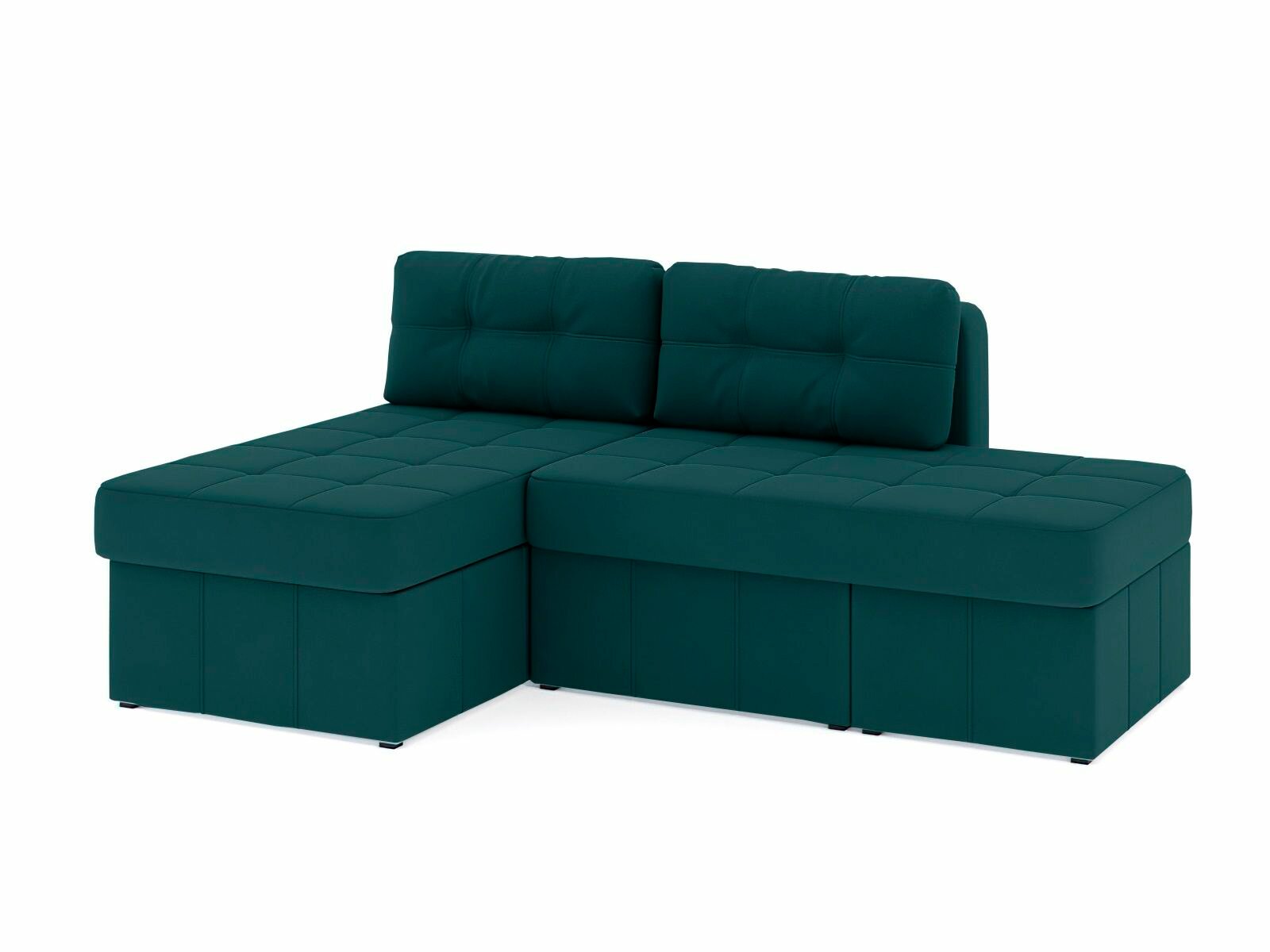Угловой диван Оливер Люкс, еврокнижка-трансформер, угол универсальный, велюр Зара Изумруд