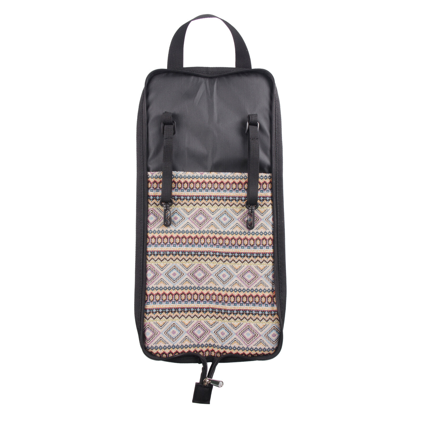 Сумка для барабанных палочек Drum Stick Bag из оксфордской ткани с подвесными крючками, wear-resistant, портативный держатель для барабанных палочек, аксессуары для перкуссии, коричневый цвет, вместимость 4 пары палочек, развернутый размер 44.5 * 21.5