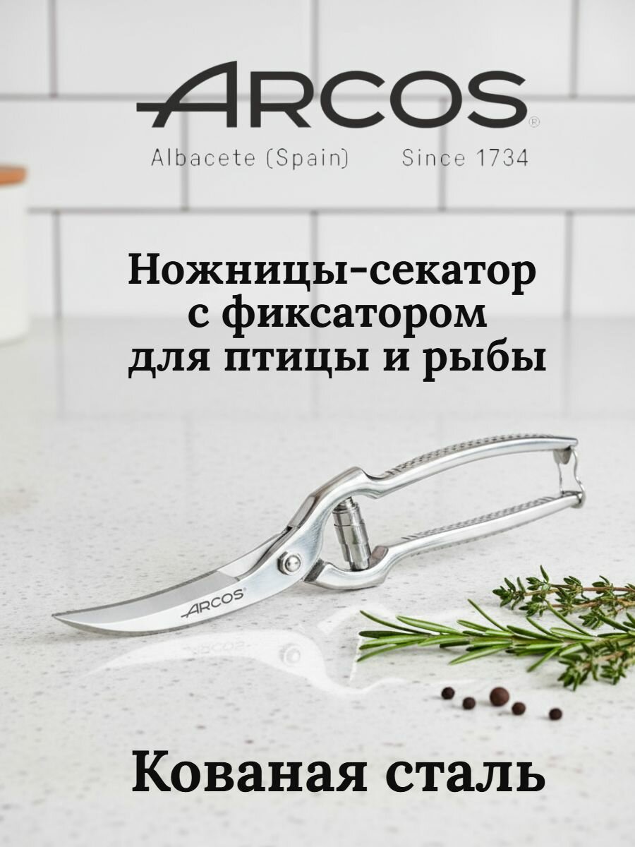 Arcos Kitchen Ножницы - секатор кованый кухонный для разделки птицы и рыбы 25 см, Испания
