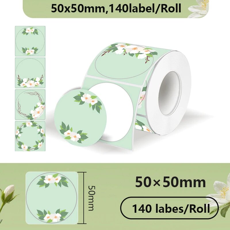Термобумага для этикеток Bekia 20-50 мм Зеленый, 50x50mm pattern