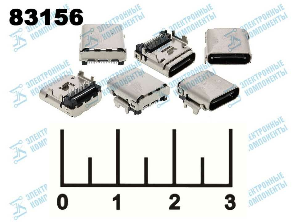Разъем питания Type C гнездо на плату 24pin (24PF-022)