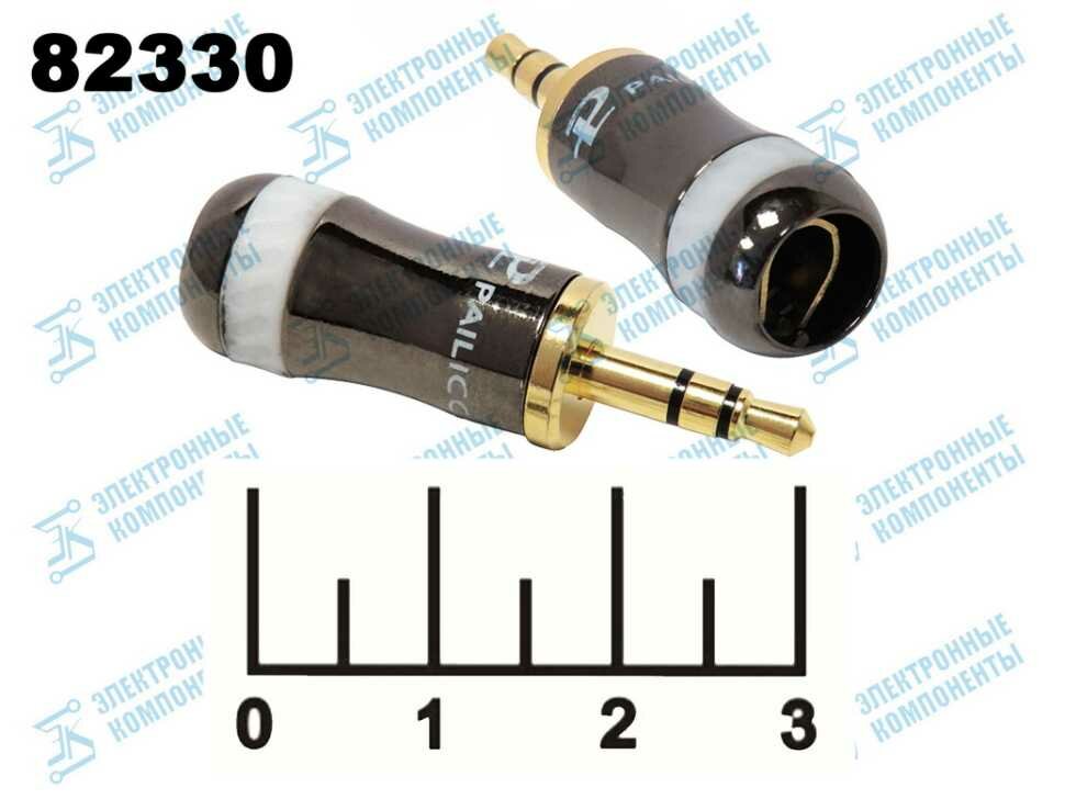 Разъем AUD 3.5 штекер стерео gold Pailiccs черный